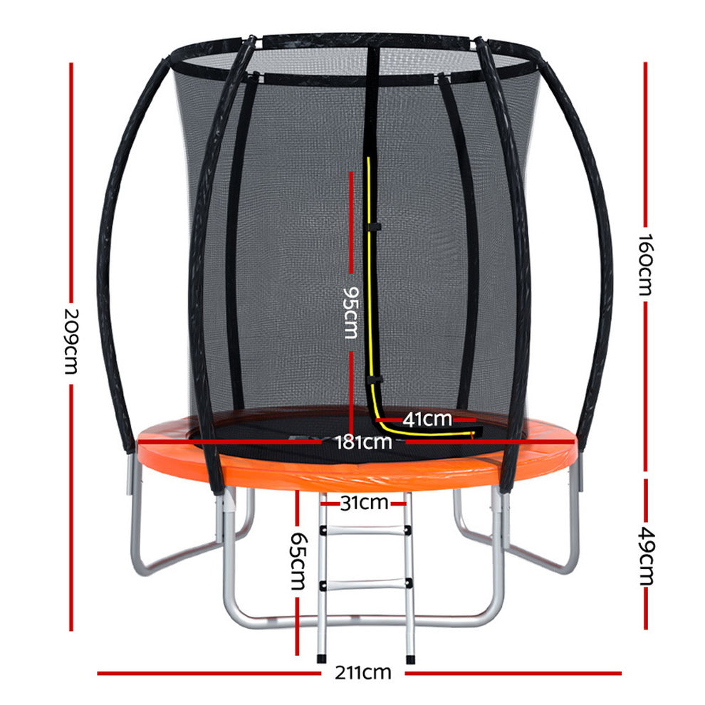 Everfit 6FT Trampoline for Kids w/ Ladder Trampoline Enclosure Safety ...